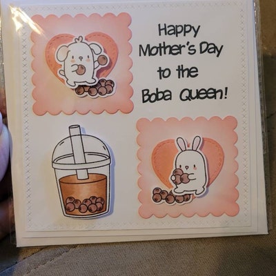 Mama Elephant Boba Tea Card - Etsy