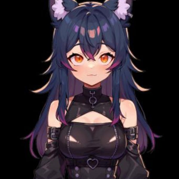 Black Wolf Girl Vtuber Model: Fully Rigged, Customizable (pngtuber) - Etsy