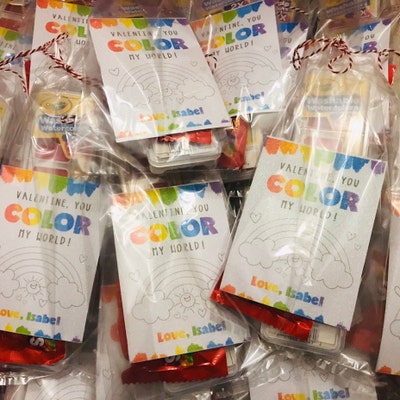 Valentine Cards for Kids PRINTABLE, Color My World Valentines ...