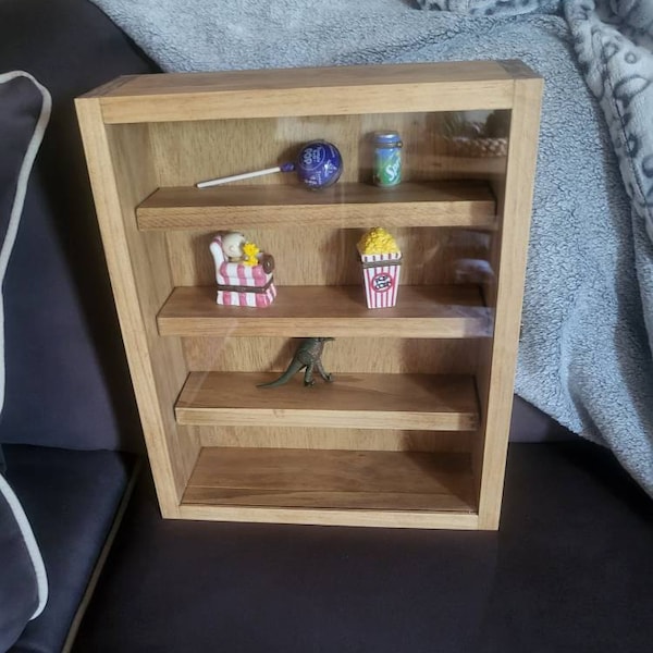 42 X 14 X 2 1/2 Wooden Shadow Box / Hinged Glass Lid / Display Case Box ...