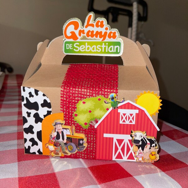 Farm Party Gable Box / La Granja Gable Box / Old Mcdonald Favor Box ...