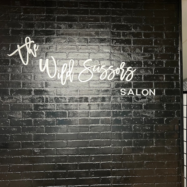 Beauty Salon Sign for Interior Wall With Custom Logo in Gold, Silver ...