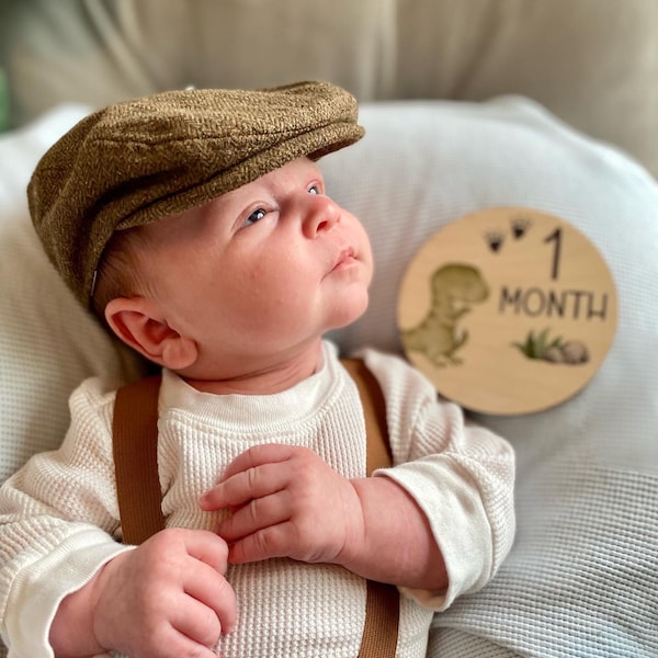 Dinosaur Milestone Cards, Baby Milestone Dinosaur Discs Marker, Wood ...