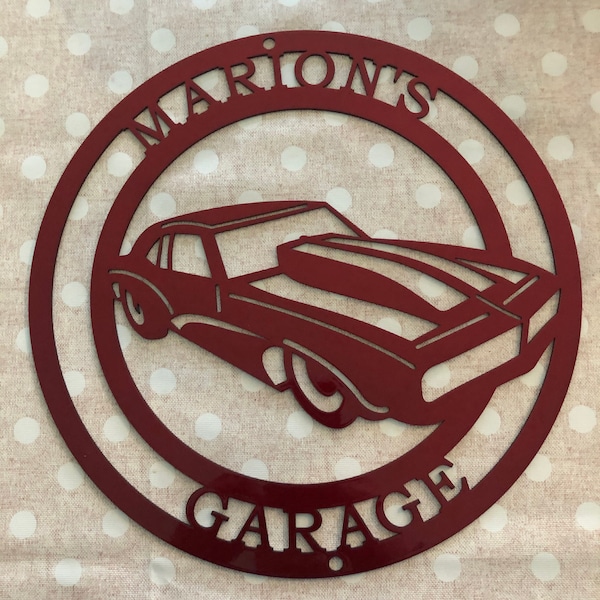 Personalized Muscle Car Metal Garage Sign | Race Car Custom Metal Sign ...