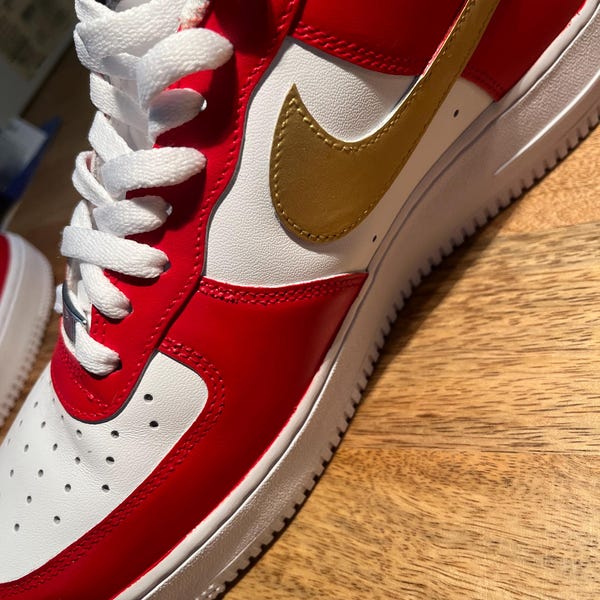 Custom CIN Half Black & Orange Air Force 1's - Etsy