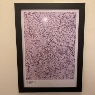 Tooting, London Map Art Print Many Colours 350gsm Art Quality Paper ...
