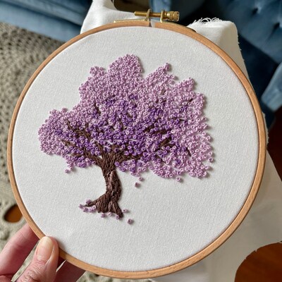 Cherry Blossom Embroidery Pattern PDF Tree Embroidery Pattern Tree ...