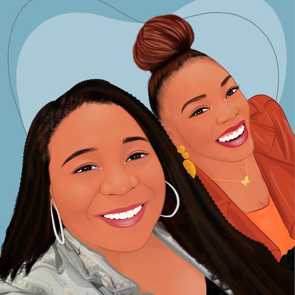 Buy Best Friend Cartoon Portrait, Birthday Gift for Her, Friendship ...