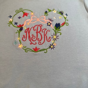 Floral Minnie Spring Wreath Machine Embroidery Design. Perfect for ...