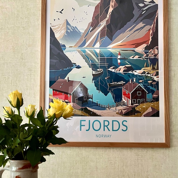 Fjords Norway Travel Print, Fjords Poster Print, Fjords Norway Wall Art ...