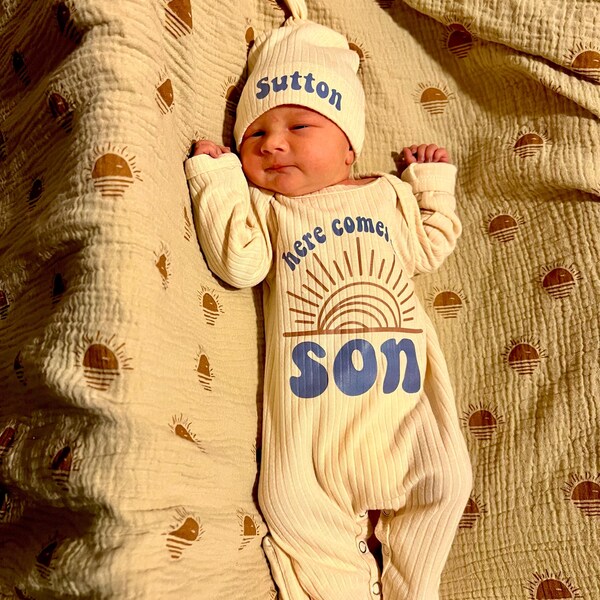 Personalized New to the Crew Baby Bodysuit Set, Cute Baby Clothing ...