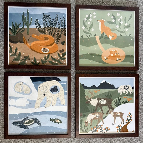 Arctic Polar Ecosystem Wall Art, Arctic Fox, Arctic Hare- Nature ...