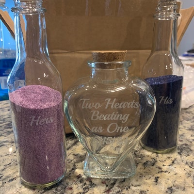 2, 3, or 4 Person Personalized Heart Unity Sand Ceremony Set Custom ...