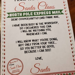 Santa Cam Letter and Envelope Pack Printable & Editable - Etsy