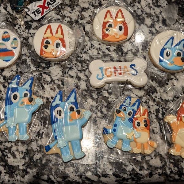 Custom Bluey Birthday Cookies – Personalized Party Favors – Organic ...