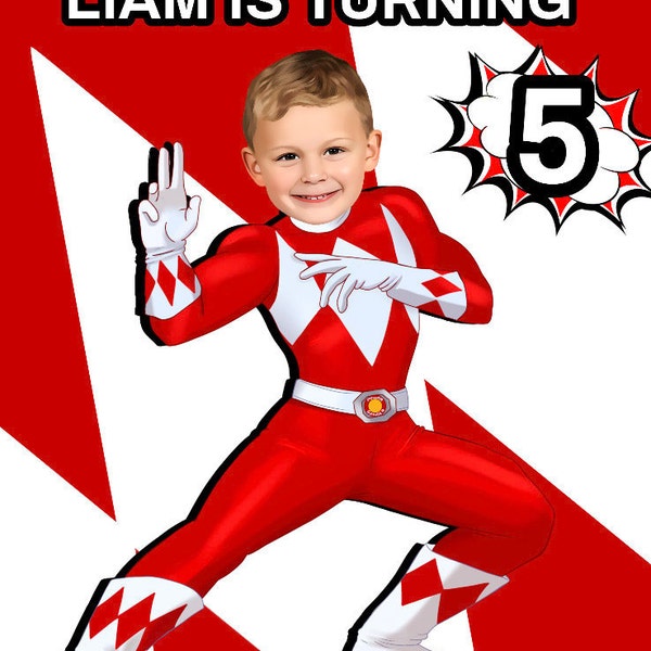 Pink Power Ranger Birthday Invitation, Printable Birthday Invitation ...