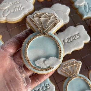 Wedding Ring Embosser & Cookie Cutter Set, Diamond Ring Deboss, Biscuit ...