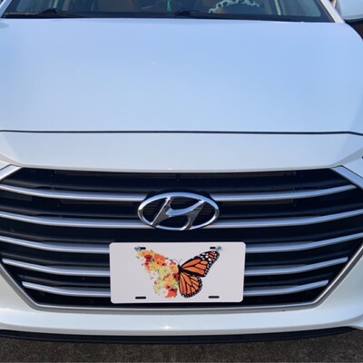 Floral Butterfly Front License Plate - Etsy
