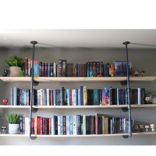 Industrial Pipe Shelving Kit Rustic Industrial Shelf With Your Choice ...