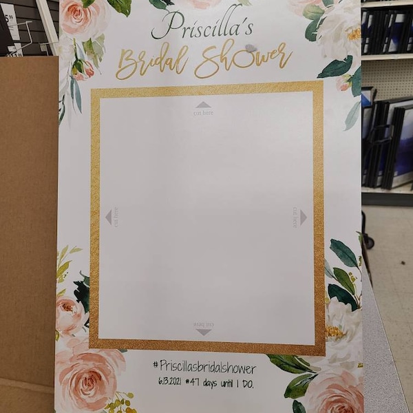 Floral Picture Frame Prop Template, Bachelorette Weekend Decor, Glitter ...