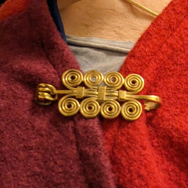 Brass Fibula Stylized Snake Handmade Prisoner Brooch Viking Celtic ...