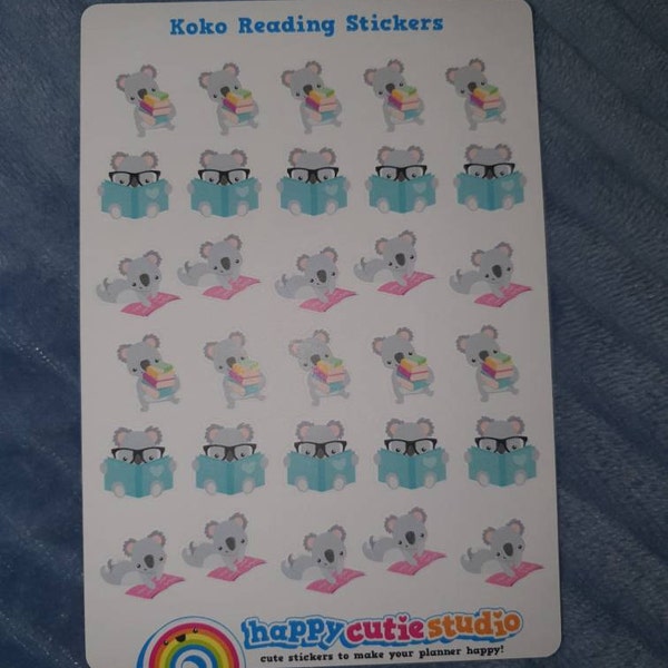 30 Cute Koko the Koala Reading Planner Stickers - Etsy