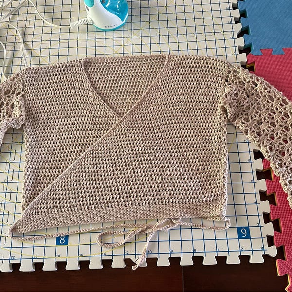 CROCHET PATTERN & VIDEO/ Crossover Wrap Cardigan, Sandy Sea Shells Wrap ...