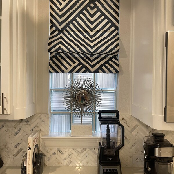 Right Angle, Geometric Roman Shades, Diy Roman Shade Kit, Fabric Blinds ...