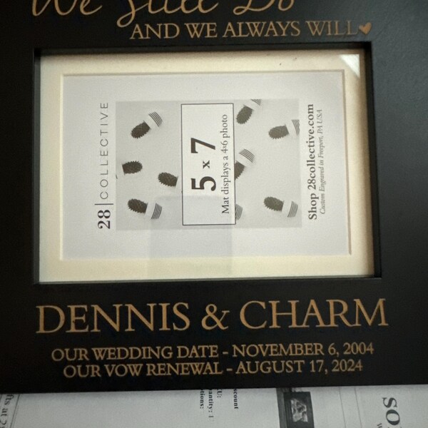 Vow Renewal Picture Frame | Personalized Vow Renewal Ceremony Picture ...
