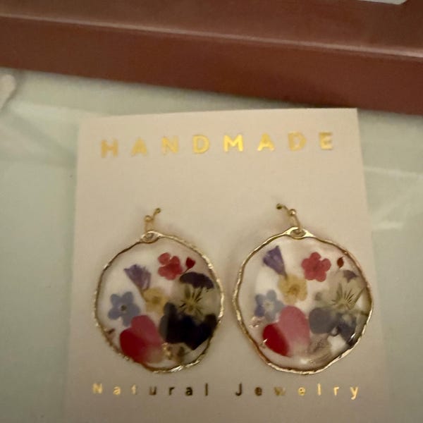 Adjustable Forget Me Not Real Flower Ring, Handmade Pressed Flower Ring, Nature Jewelry, Dired ...