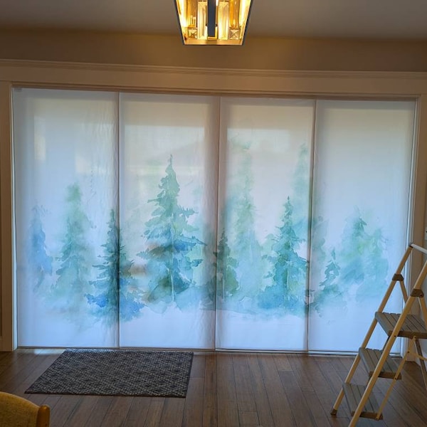 Sliding Panel Curtains for Sliding Glass Door, Set of 4 Panel Track ...