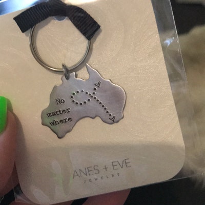 Personalized Australia Keychain Long Distance Gift Gift for - Etsy