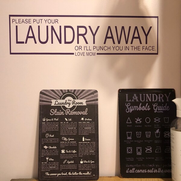 Please Put Your Laundry Away or I'll Punch You in the Face - Decal ...