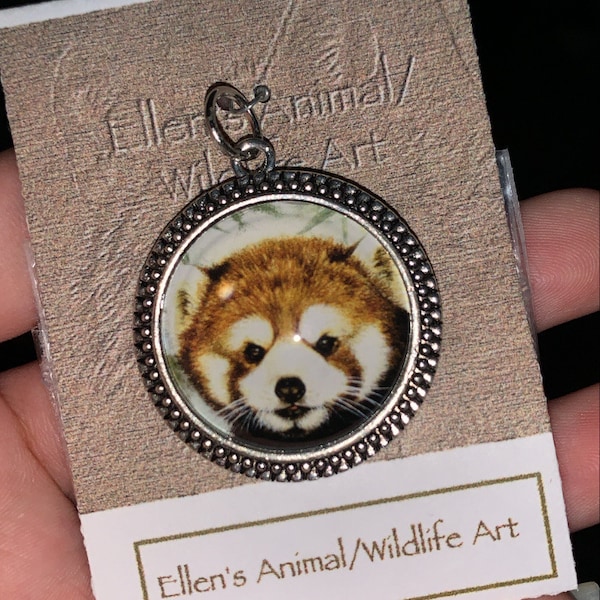 Red Panda Pendant, Red Panda Necklace, Red Panda Art, Necklace, Pendant ...