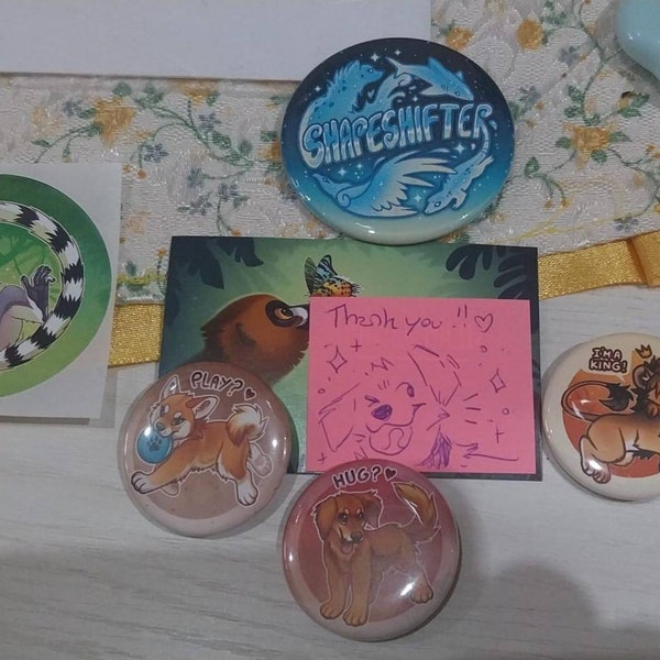 Squirrel, Donkey, Platypus & Dog - BADGE / MAGNET - Fantasy ...