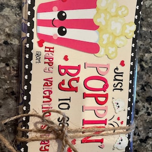 PRINTABLE Just POPPIN' BY to Say Happy Valentine's Day Tag Instant ...