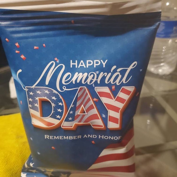 DIGITAL Printable Chips Bag for Memorial Day, Remember and Honor Day ...