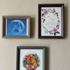 Mid-century Modern Picture Frames Stained Wood Neutral Organic - Etsy