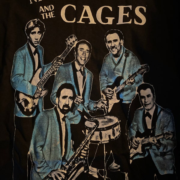 Nicolas Cage Band Shirt ORIGINAL Black Shirt / Face off Edition, Hand ...