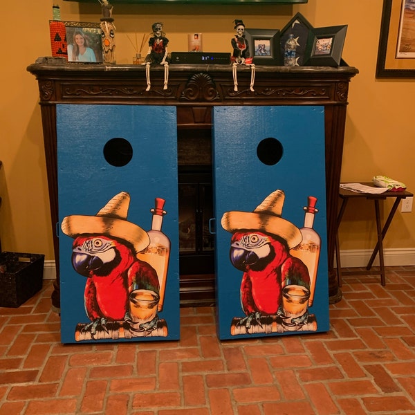 Tequila Parrot Decal: Full Color Drinking Bird Sticker - Etsy