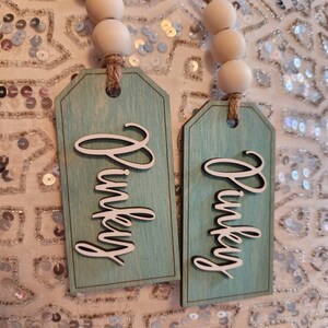 Personalized Beach Theme Stocking Name Tags // Coastal - Etsy