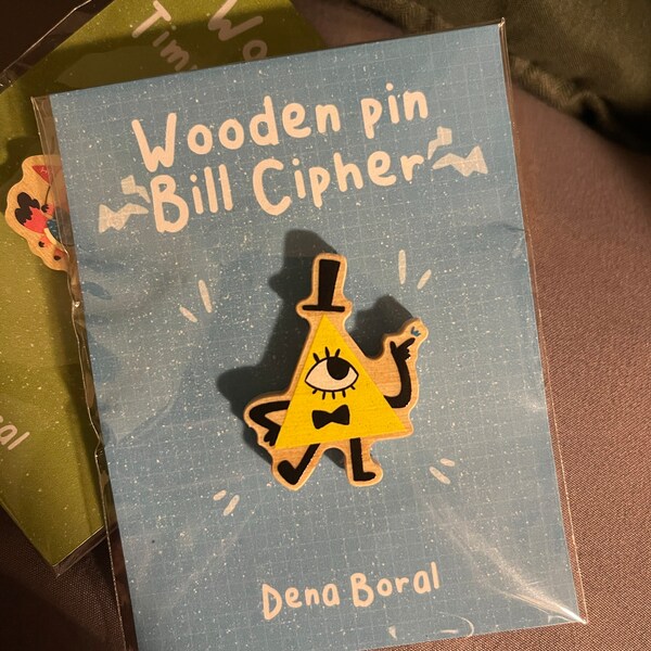 Bill Cipher Gravity Falls Wooden Pin - Etsy Canada