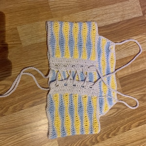 Lily Wavy Retro Corset Style Crochet Top Written Pattern Beginner ...