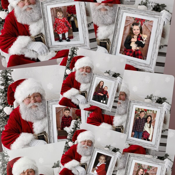 Santa Template for Photoshop and Canva - Holding Landscape Frame - Etsy