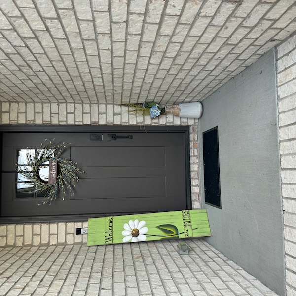 White Daisy Handpainted Shutter Sign, Decorative Porch Leaner ...