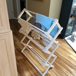 Folding Spiral Clothes Drying Rack Wooden Amish Handmade - Etsy