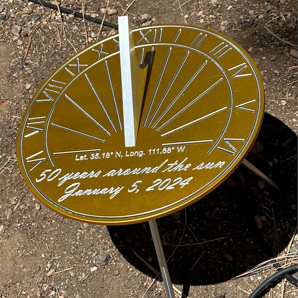 Custom 10th Wedding Anniversary Engraved Sundial Gift For: Parents ...