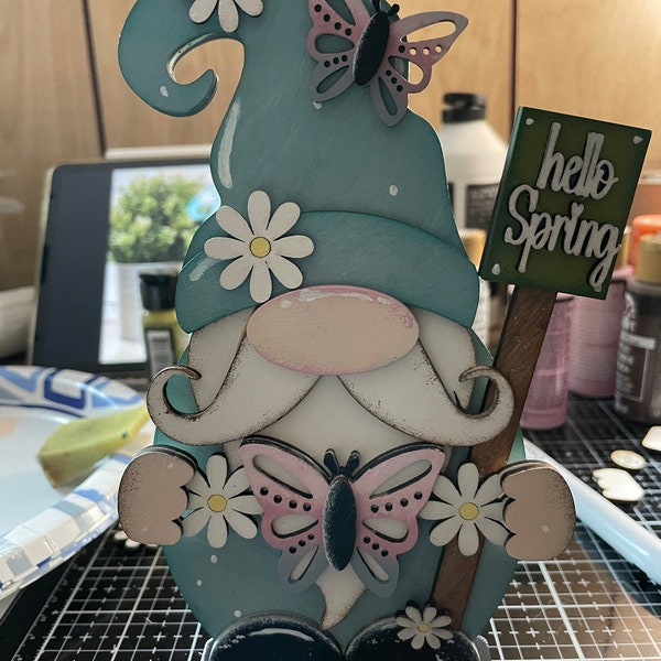 Spring Butterfly Gnome SVG File | Laser Cut File | Glowforge | Standing ...