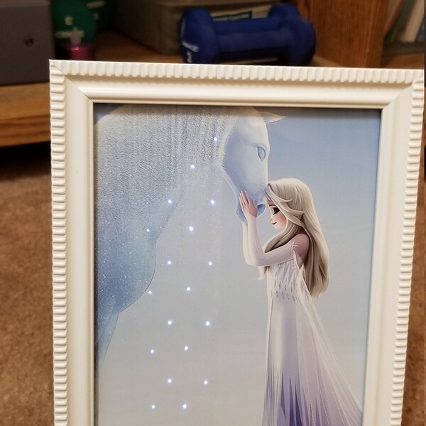 Elsa and Nokk in Disney's Frozen 2 | Shadowbox With LED String Lights ...