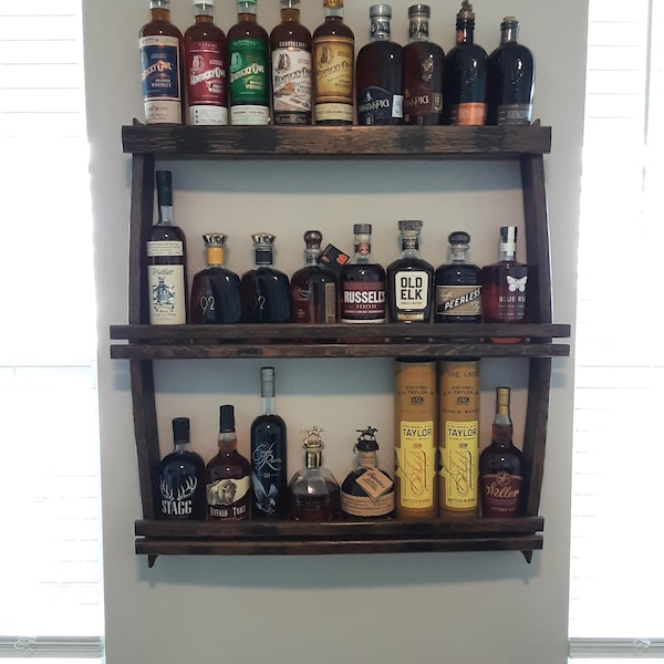 Blantons Whiskey Barrel Display Shelf for Unique Home Bar Bottles and ...